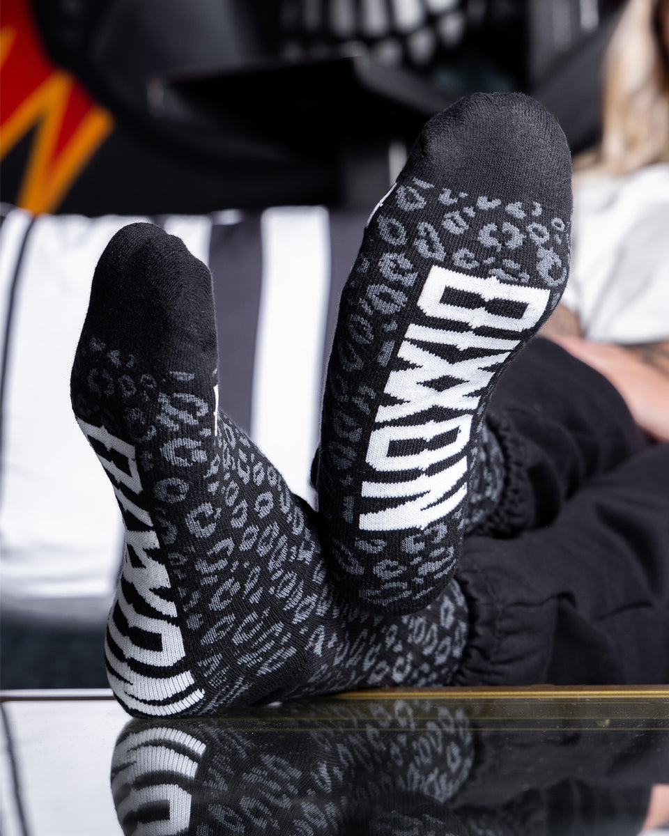 LEOPARD PREMIUM CREW SOCKS BLACK/GREY – Dixxon Canada