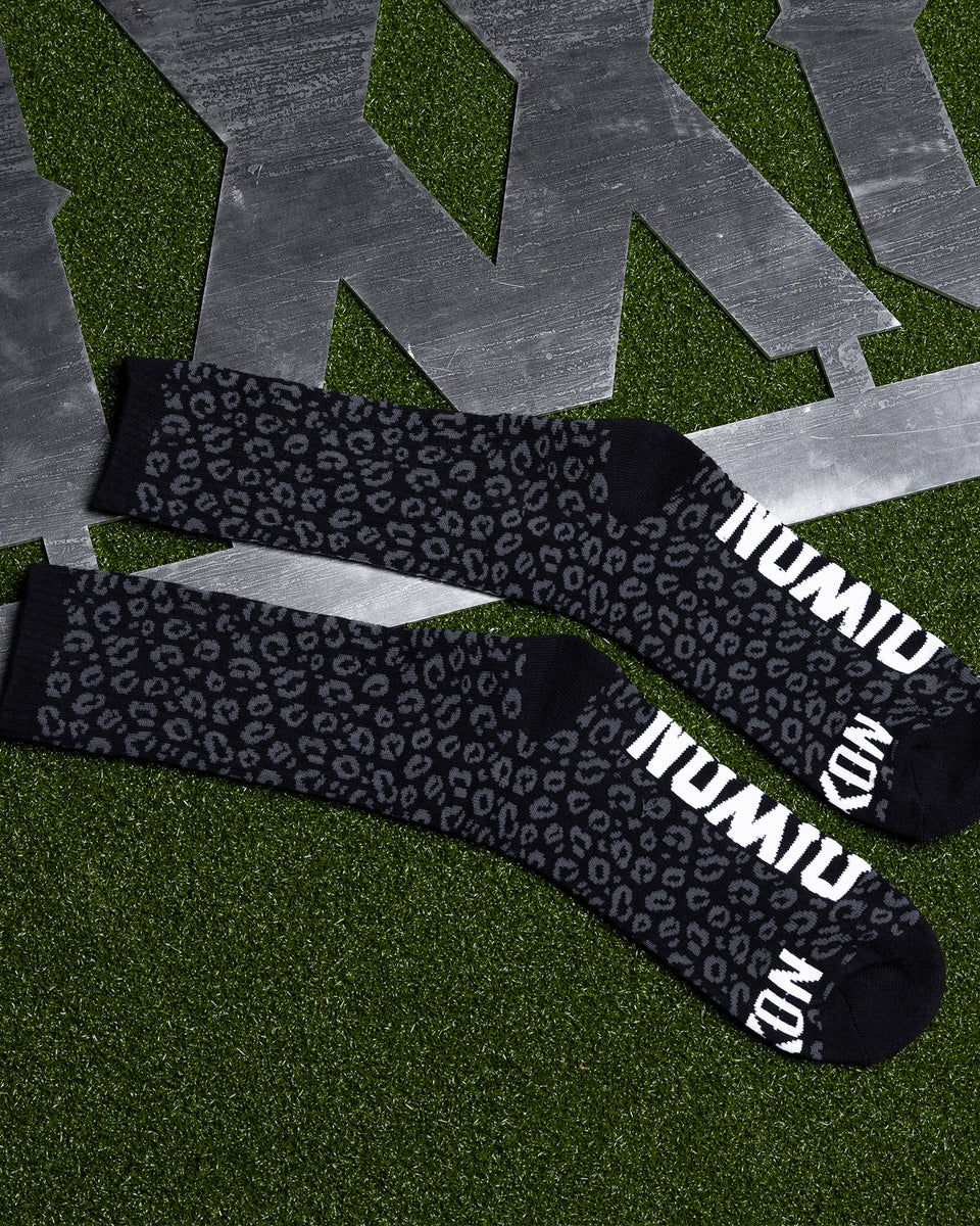 LEOPARD PREMIUM CREW SOCKS BLACK/GREY – Dixxon Canada